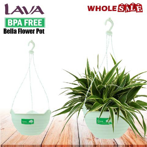 LAVA BELLA Hanging Flower Pot with Hook 20-11 & 23-13H / Pasu Bunga ...
