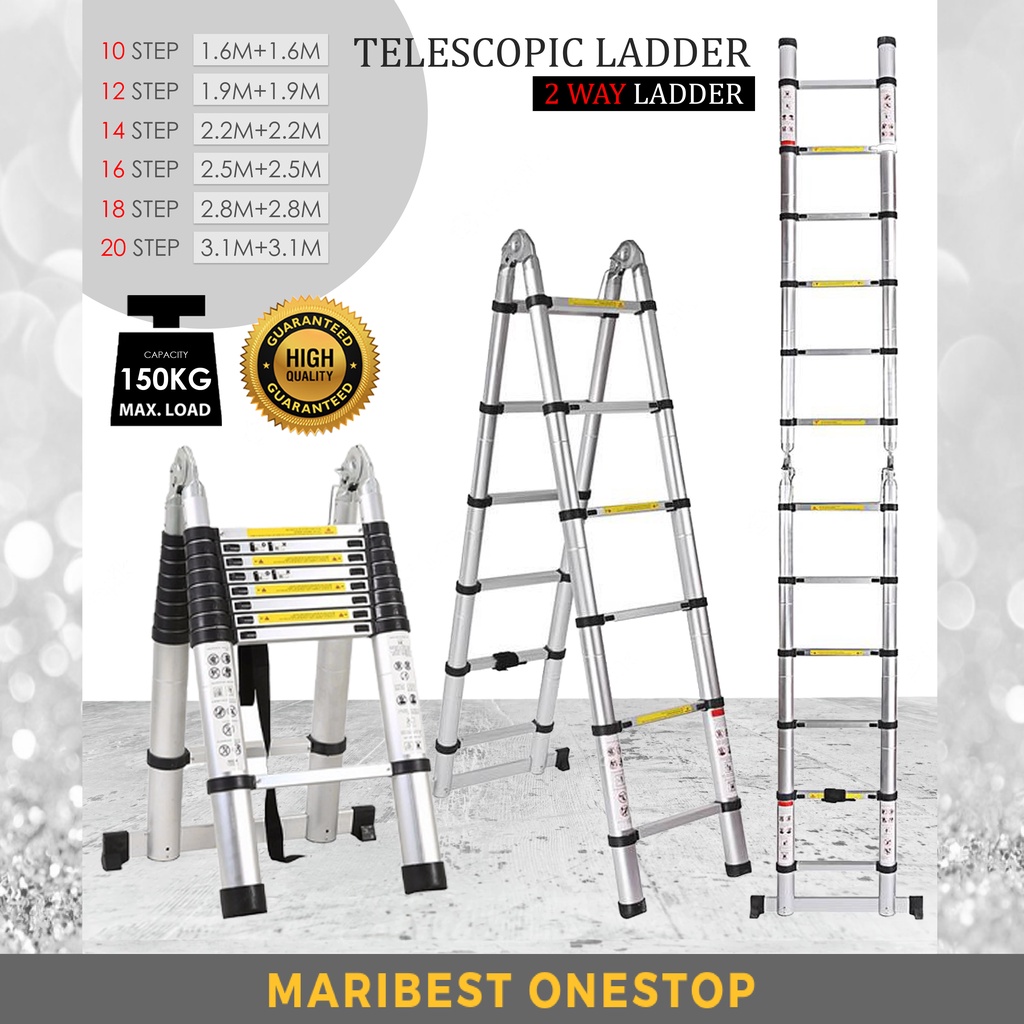 Double Sided Two Way Multipurpose Telescopic Extendable Aluminium ...