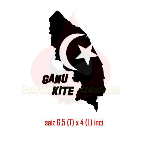 Sticker Kereta Ganu Kite Car decals terengganu map & flag | Shopee Malaysia