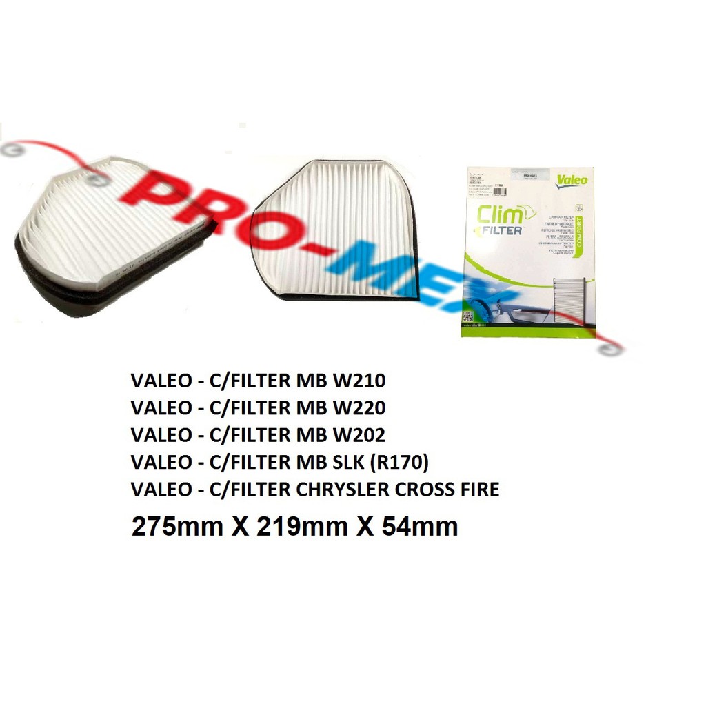 Mercedes Benz C-Class W202 1993 - 2000 / E-Class W210 1997 - 2002 - Air Cond Cabin Filter (Valeo ...