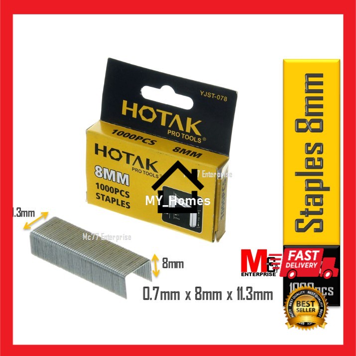 HOTAK Staple Refill 6mm / 8mm / 12mm / 14mm | Shopee Malaysia