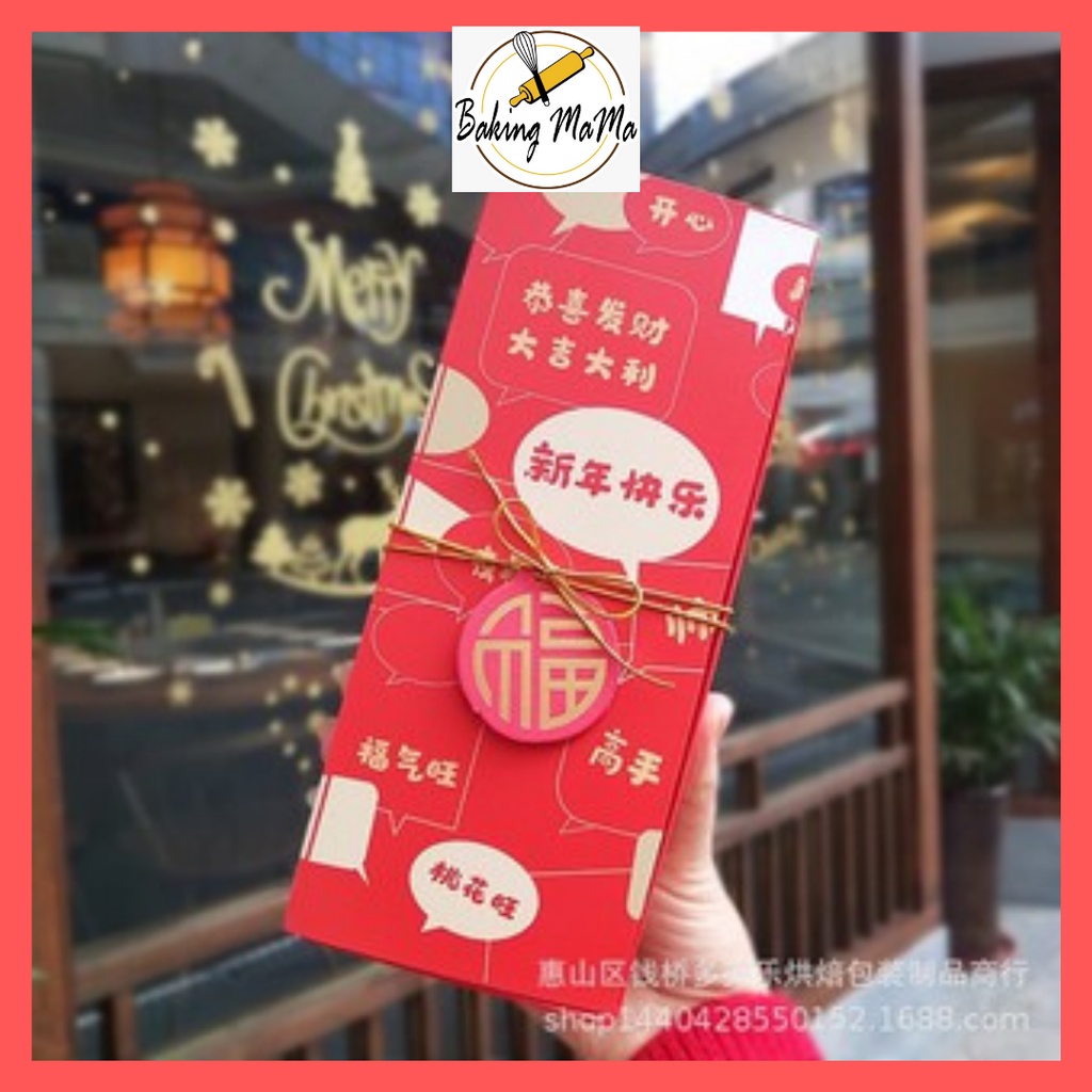 (READY STOCK IN KL)Creative Red Chinese New Year Gift Box Long Nougat ...
