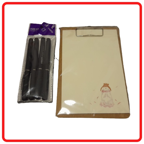 4 black pens complete with note book 4batang pen lengkap dengan buku ...