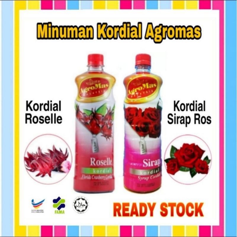Minuman kordial sirap ros / roselle Agromas | Shopee Malaysia
