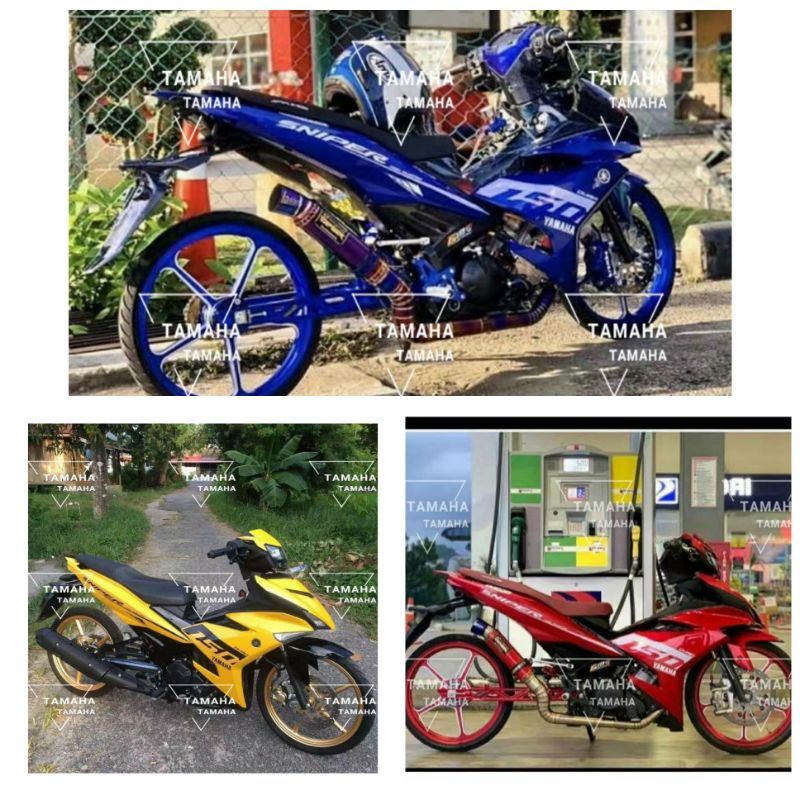 YAMAHA Y15 Y15zr V1 V2 Sniper Gp Blue/Yellow/Red Cover set Free Emblem ...