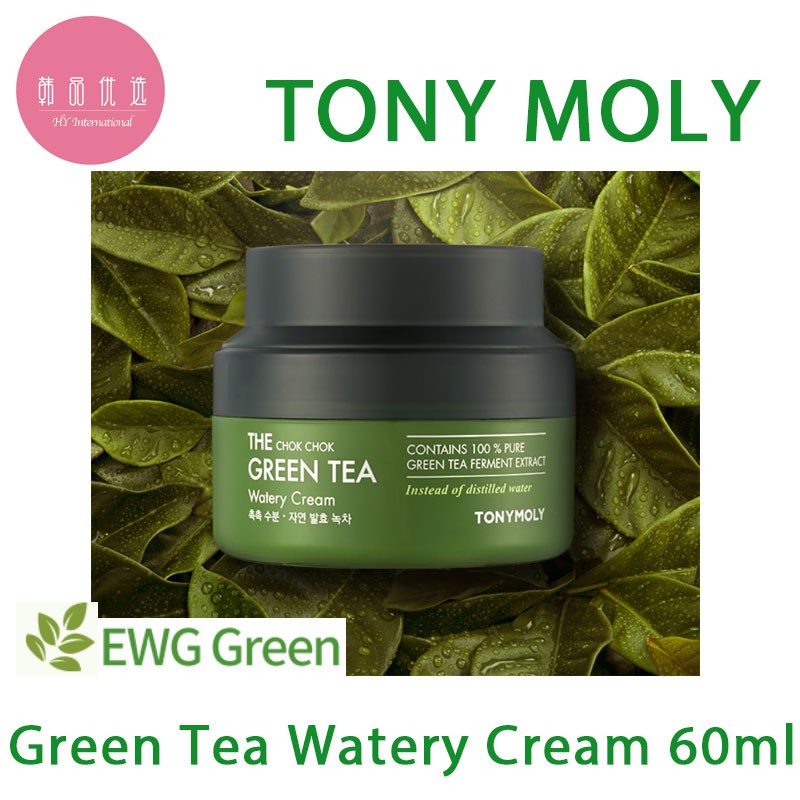 [TONYMOLY] The Chok Chok Green Tea Watery Cream 60ml / Moisturized / Sensitive Skin | Shopee ...