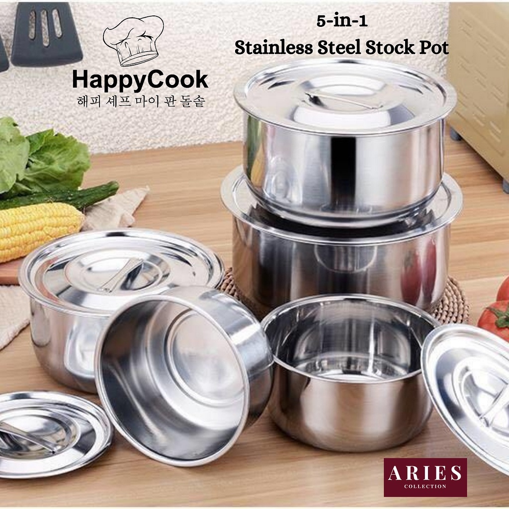 HappyCook 5 in 1 Stainless Steel Stock Pot / Happy Cook 5 in 1 Indian ...