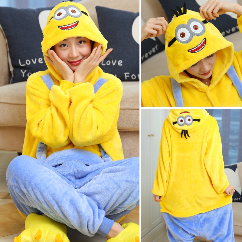 🐳Unisex Kigurumi Unicorn Stitch Panda Pikachu Totoro Tiger Cartoon Flannel Pajamas Women Men ...