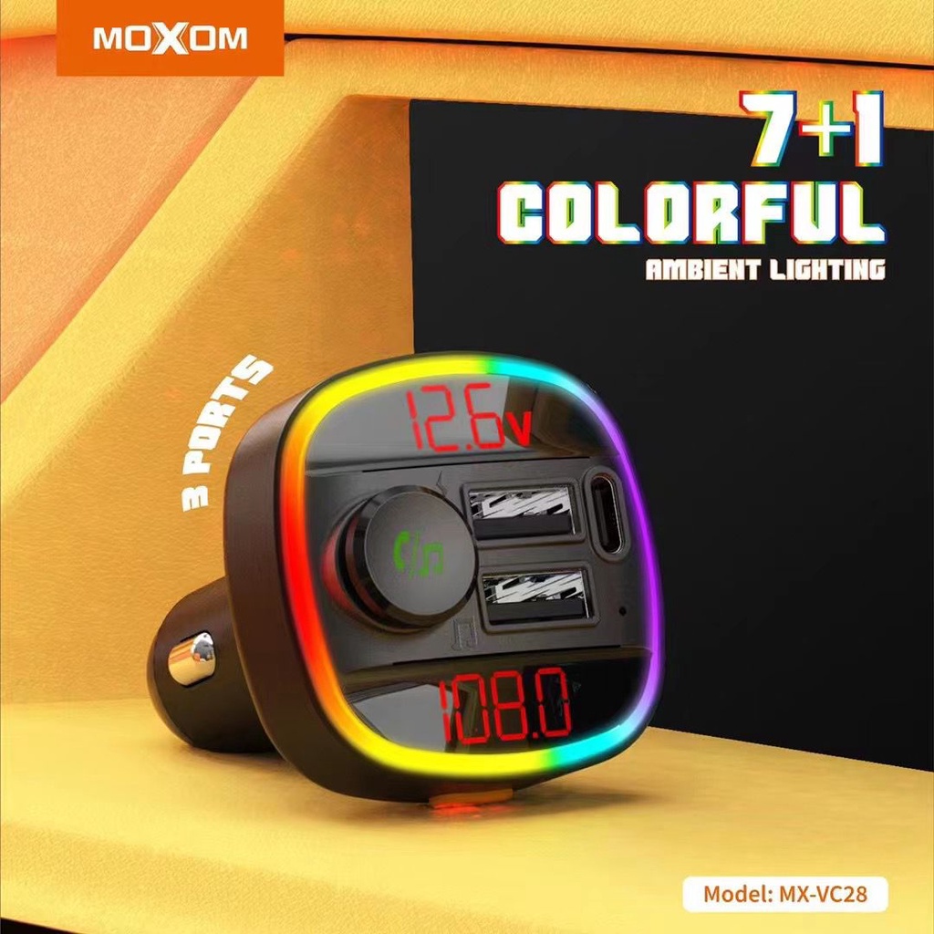 MOXOM MX-VC28 Car Charger 3Ports Wireless Music MP3 Player Digital ...