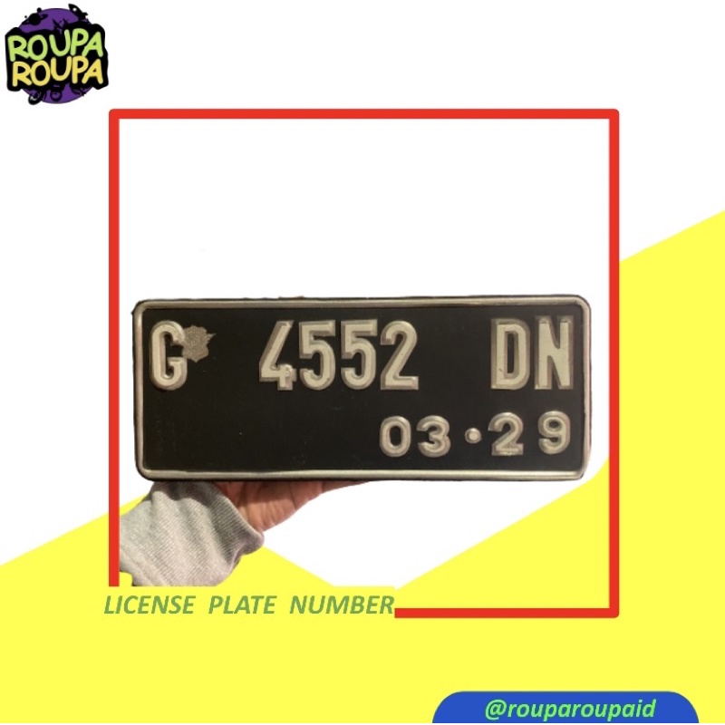 PUTIH CAHAYA Motorcycle Number Plate with Large Font, Letters and ...