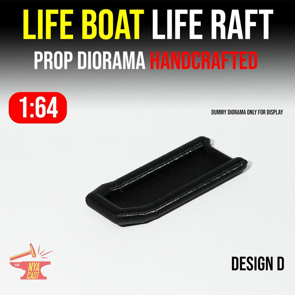 LifeBoat Liferaft Bot D Diorama Boat Black 1/64 Scale DIY Quality ...
