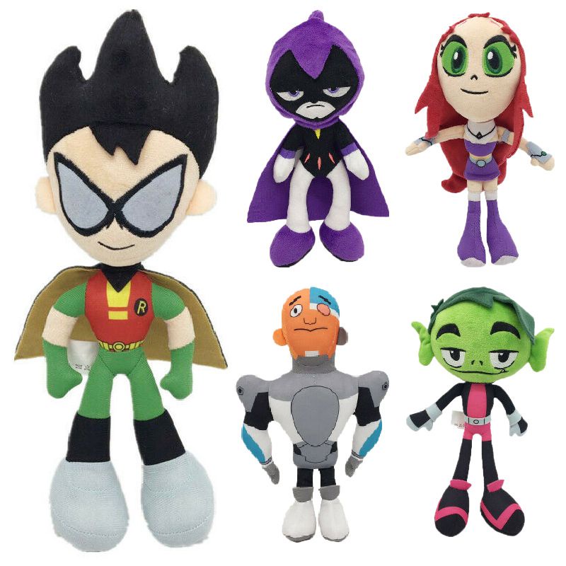 10" Teen Titans Go Robin Cartoon Robin Cyborg Beast Boy Raven Starfire ...
