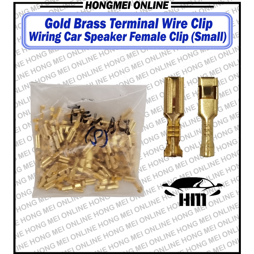GOLD BRASS TERMINAL WIRE CLIP WIRING CAR SPEAKER FEMALE SPEAKER CLIP ...