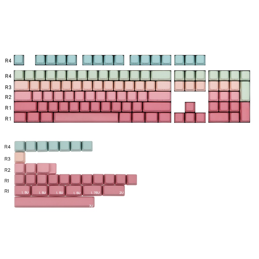 【JKDK】polar day PBT keycaps font transmits light OEM profile gray and ...