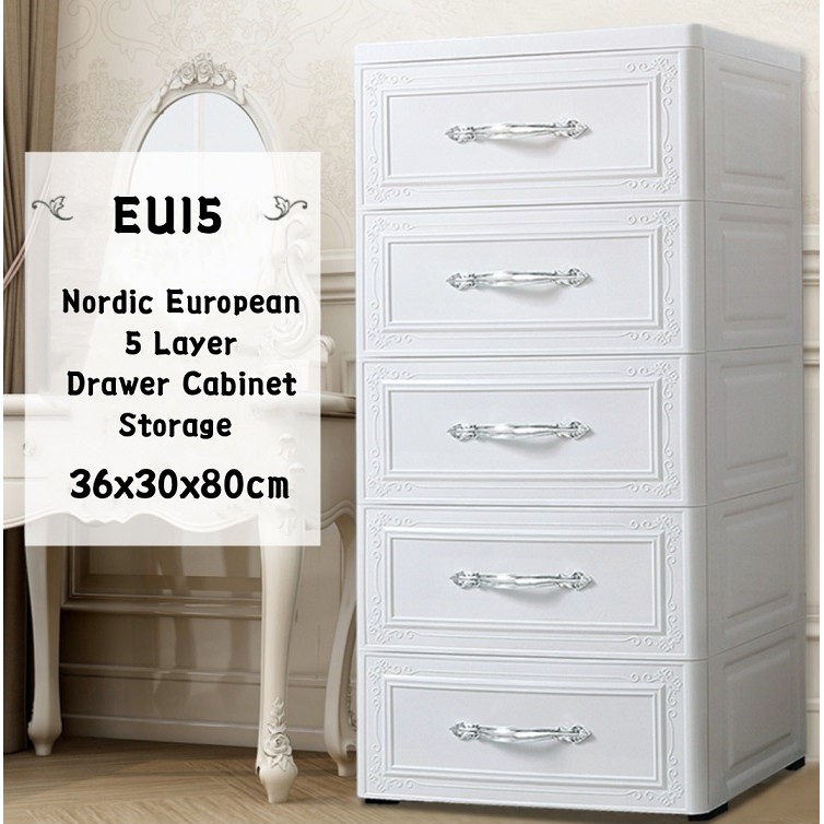 HOMIEE 56CM Colorful Drawer Cabinet Storage Drawer Cabinet 5 Tier ...