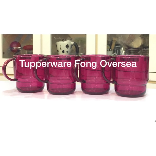 Tupperware Clear Mug 250ml (4pcs) | Shopee Malaysia