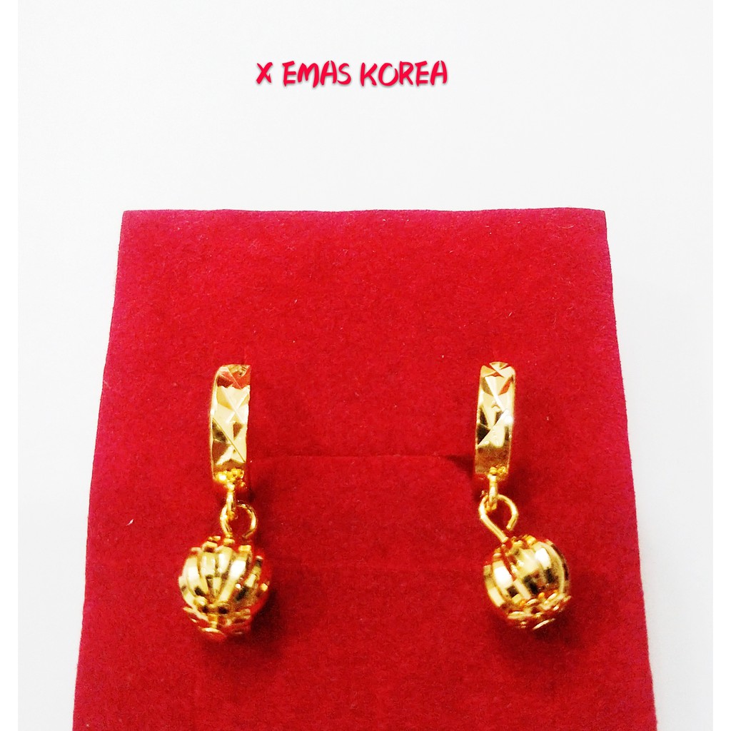 Subang +bola Emas BANGKOK Jewellery earring golden plated | Shopee Malaysia