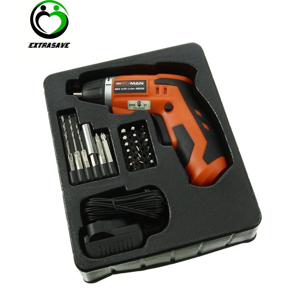 Promo FIXMAN Pro Cordless Screwdriver Drill Set Charger Pemutar skru Elektrik High Quality Shopee Malaysia