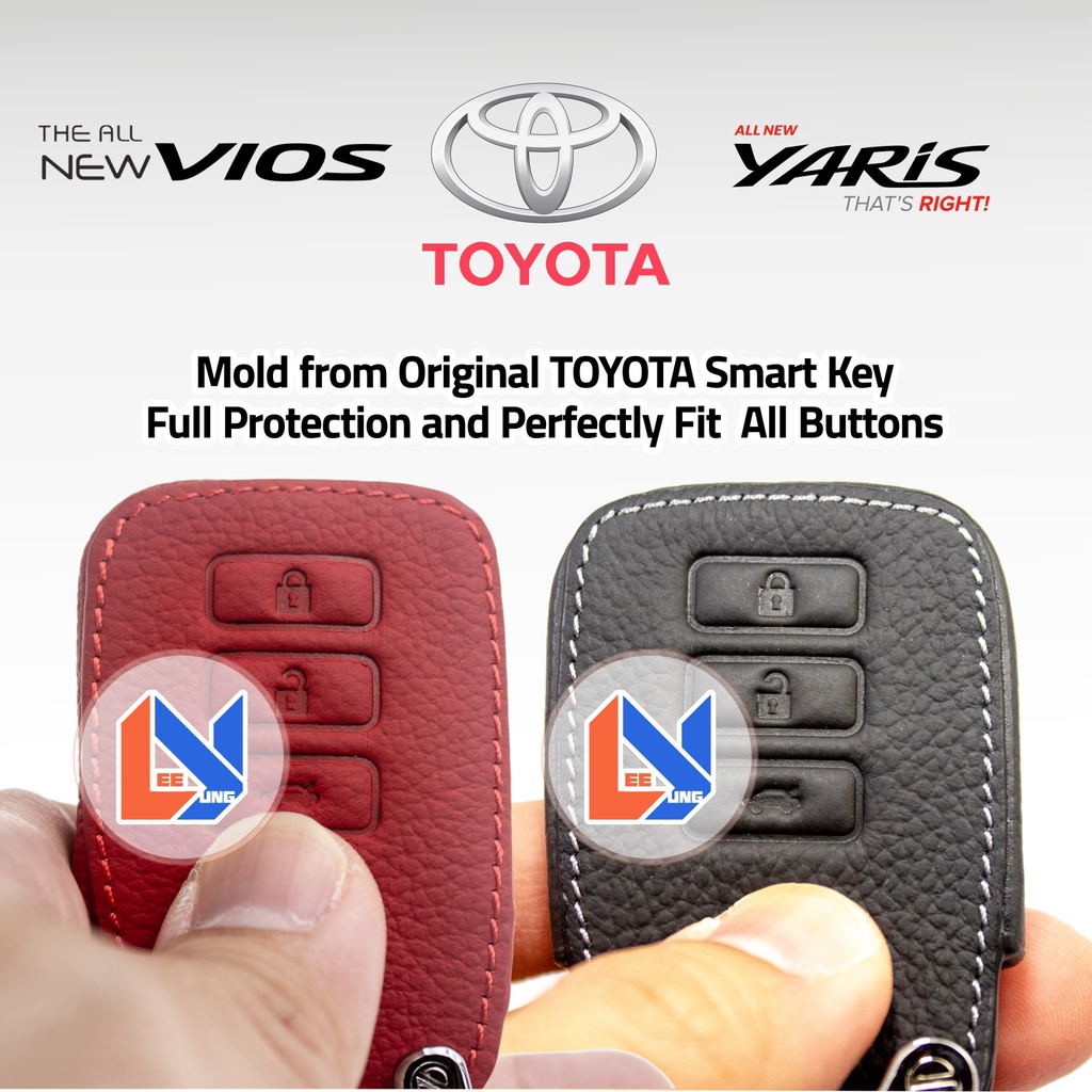 Toyota VIOS Leather Key Cover Holder Smart Key Genuine Leather Holder ...