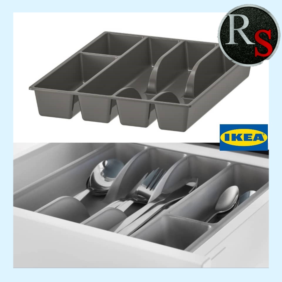 IKEA SMACKER CUTLERY TRAY GREY SMÄCKER 31X26CM TRAY FOR SPOON FORK ...