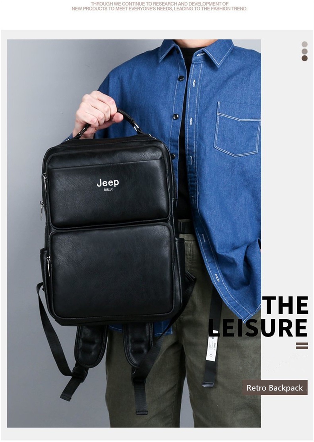 JEEP BULUO New Casual Daypacks 14 inches Laptop Large Capacity Backpack ...