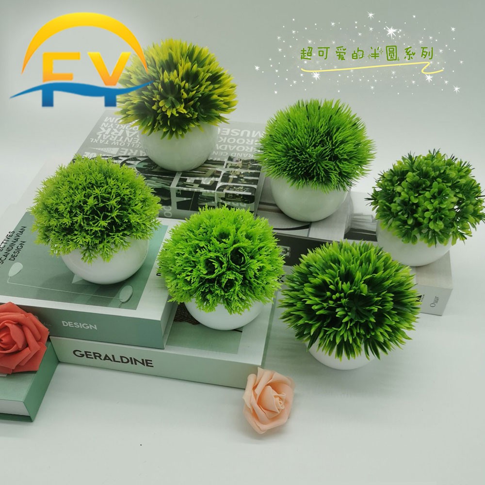 FY Artificial Flower Fake Plant Bonsai Pot Potted Ornaments Topiary ...