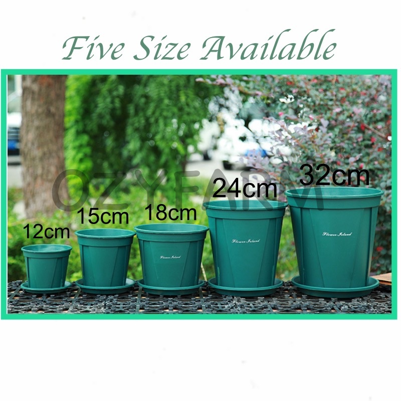 PASU BUNGA BESAR TEBAL dan Keras pasu bunga flower pot hijau | Shopee ...