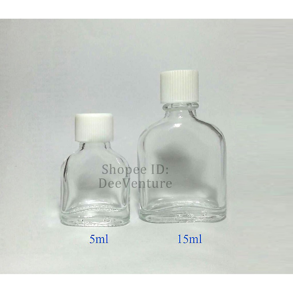 (50pcs) 5ml & 15ml Empty Glass Bottle for Vape Juice, ointment| Botol ...