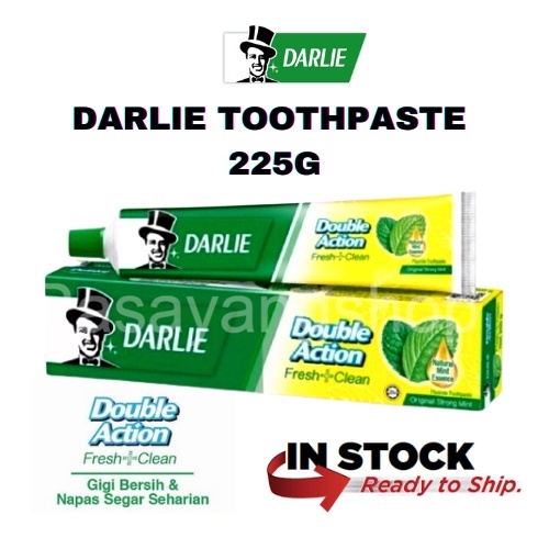 Darlie Double Action Original Strong Mint Toothpaste 225G 黑人牙膏 | Shopee ...