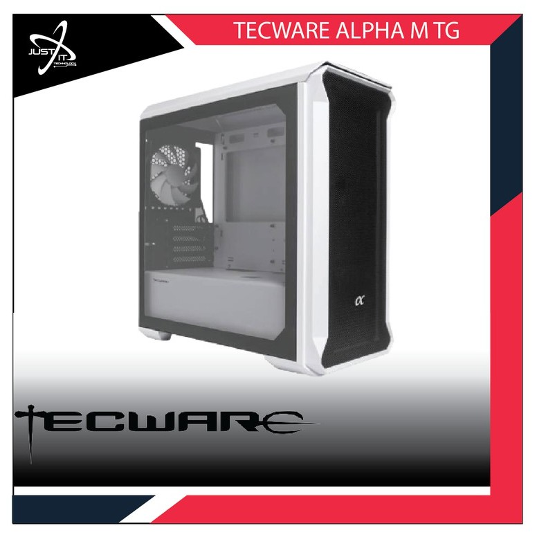 TECWARE ALPHA M TG BLACK/WHITE MATX GAMING CASE | Shopee Malaysia