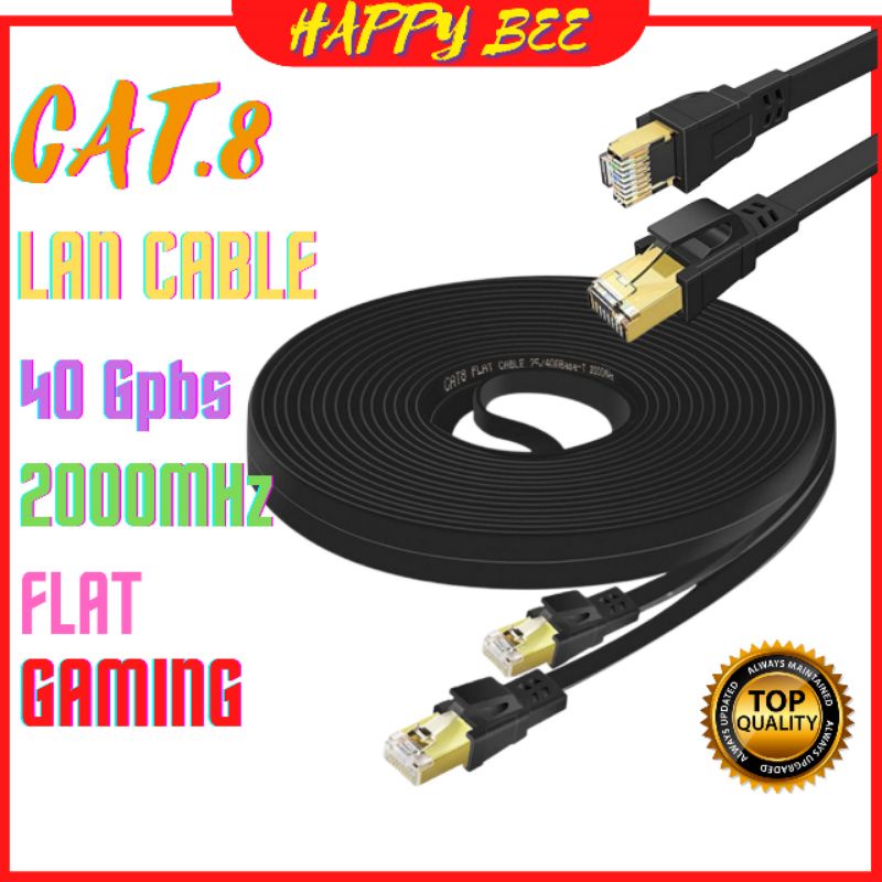 40Gbps Cat8 Lan Cable Network cable Internet FLAT Gold Plated Plate ...