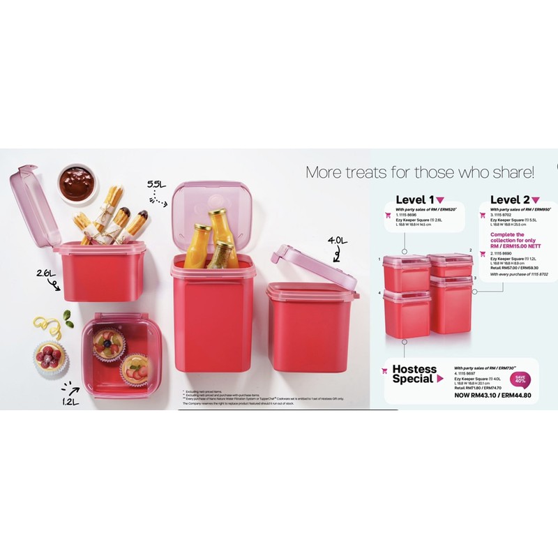 Tupperware Ezy Keeper Square Set (4pcs) | Shopee Malaysia