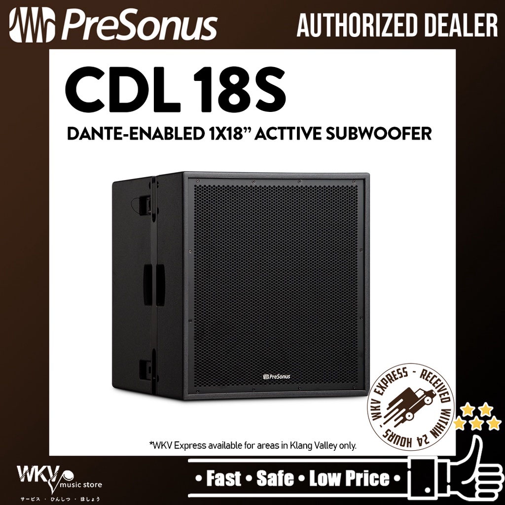 PreSonus CDL18s Dante-enabled 1x18 inch Active Subwoofer (CDL 18s / CDL ...