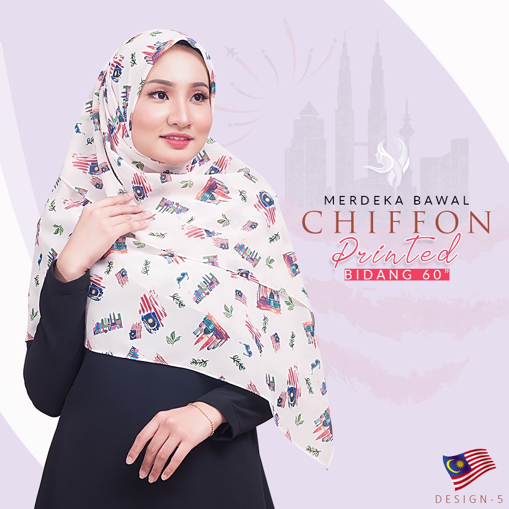 🎀Merdeka 2023 🎀 Merdeka Tudung Bawal MERDEKA Pattern Bidang 60 ...