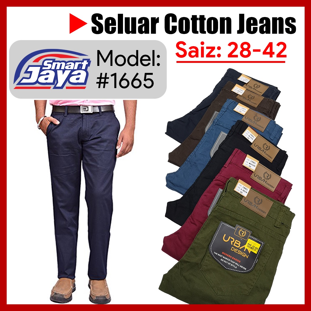 Seluar Cotton Jean Fesyen Panjang/Seluar Lelaki Formal Warna/Regular ...