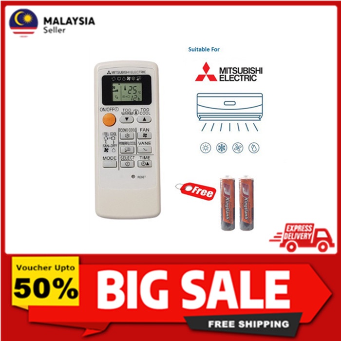 Mitsubishi Aircond Remote Control Replacement MP04B MP02B KFR-36G/H MSH-CB12VD KF-23G (Black ...