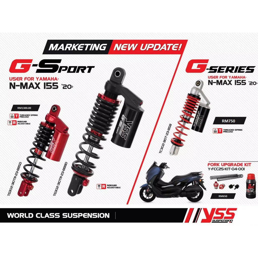 Yamaha NMAX 2021 YSS Suspension Absorber Fork Kit Set | Shopee Malaysia