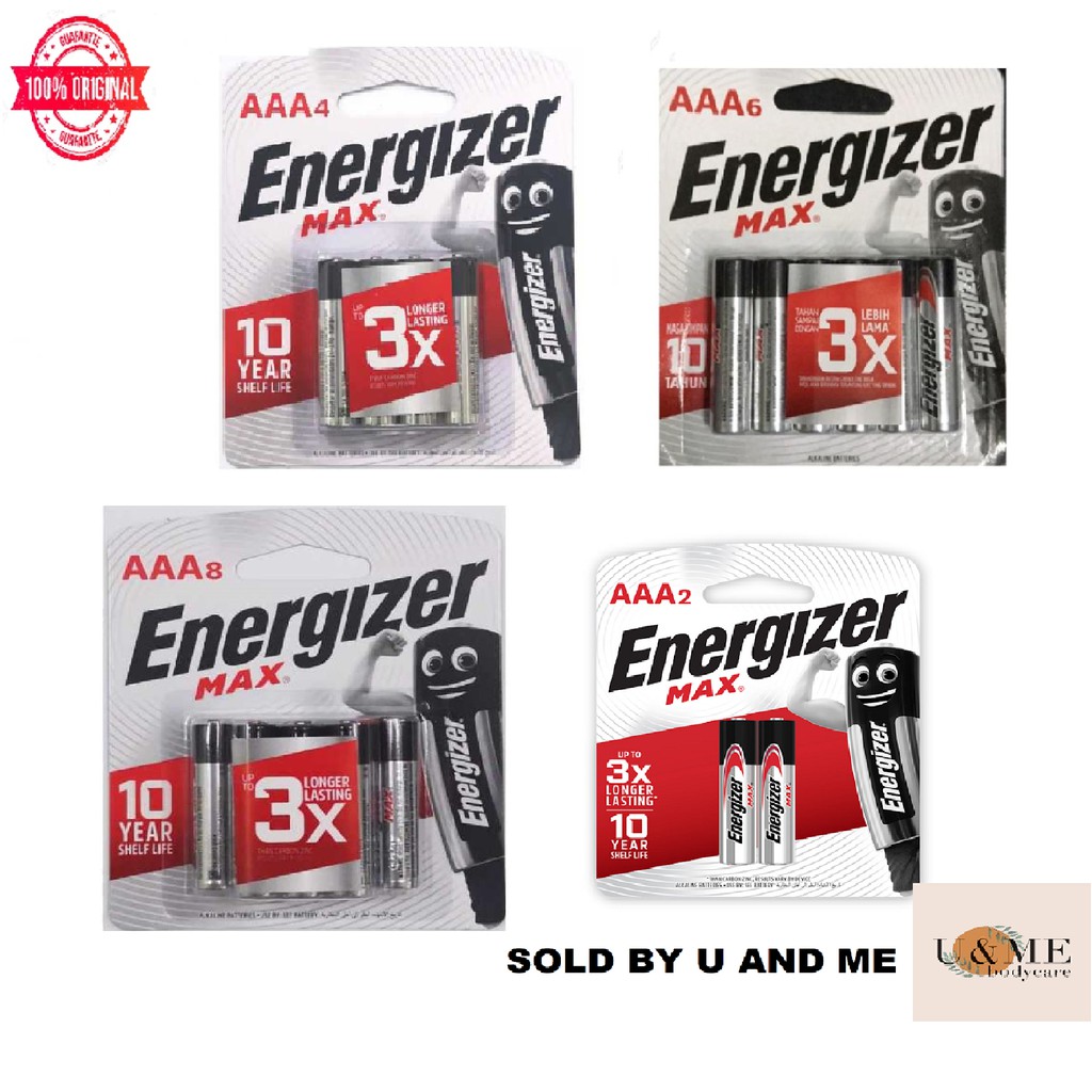 ENERGIZER BATTERY MAX AA/AAA 2pcs/ 4pcs/ 6pcs/ 8pcs /12pcs | Shopee ...