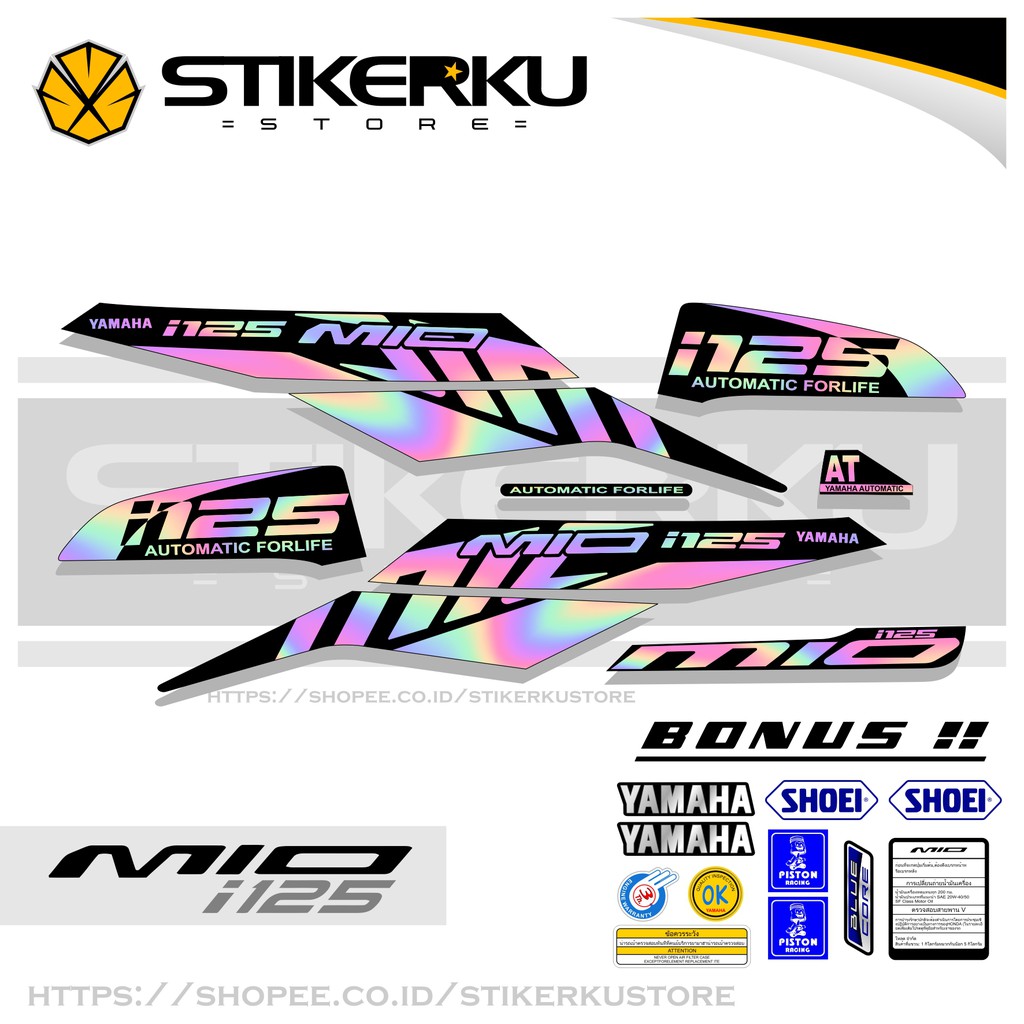 Yamaha MIO I 125 STOCK DECAL / STRIPING MIO M3 /Z / 125/ STICKERS ...