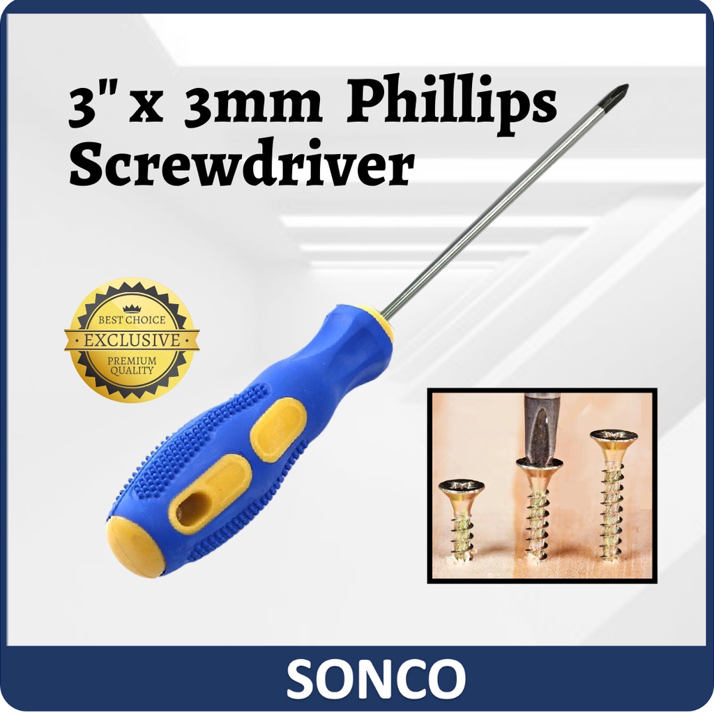 3" x 3mm Heavy Duty Screw Driver Impact Screwdriver Phillips Head ...