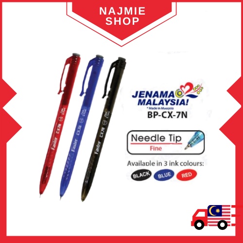 Pen Faster CX5N CX7N Retractable Ball Pen Biru Pen Merah Pen Hitam 0 ...
