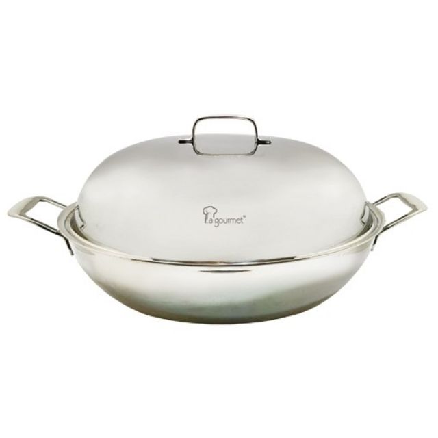 La Gourmet® Stainless Steel Wok with Dome Lid – 36cm | Shopee Malaysia