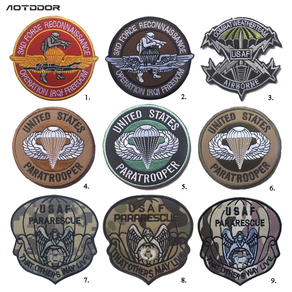 United States Paratrooper U.S 3D embroidery the tactical USAF military ...