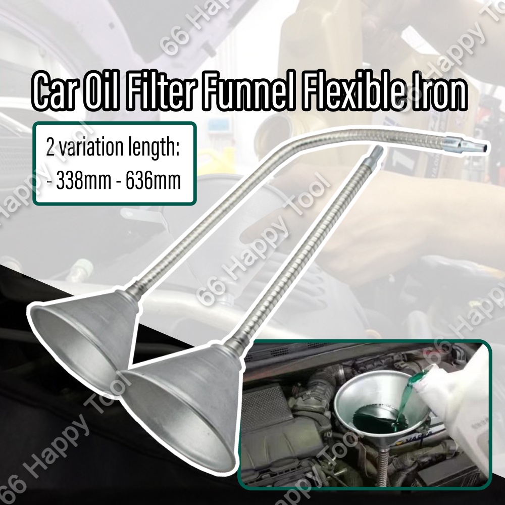 Automotive Car Oil Filter Funnel Flexible Iron Diesel Universal Funnel ...
