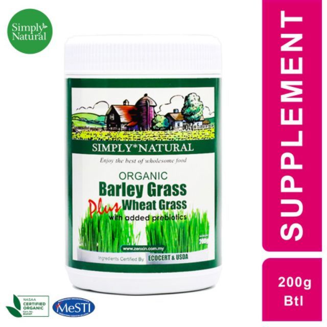 Simply Natural Premium Grade Organic Barley Grass PLUS有机青汁加益生菌 减脂 wheat ...