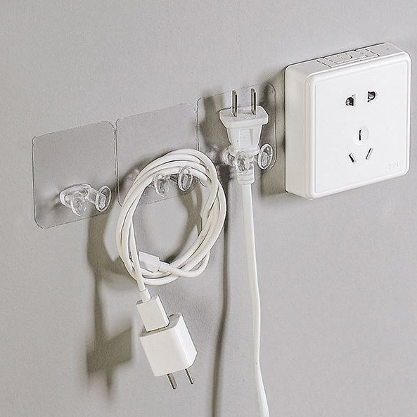 Tradlux Strong Adhesive Hook Power Plug Socket Hanger Holder Wall Self ...