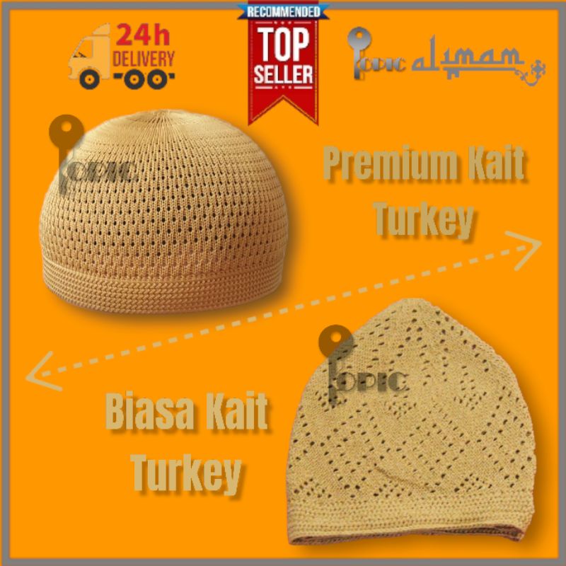 Premium Kopiah Kait Dewasa Turkey, Kopiah Al Malek Kait Turki, Kopiah ...