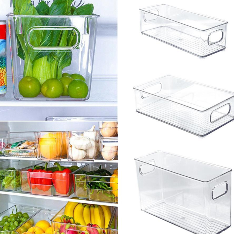 Fridge Storage Bins, Clear Plastic Stackable Organizer Containers with ...