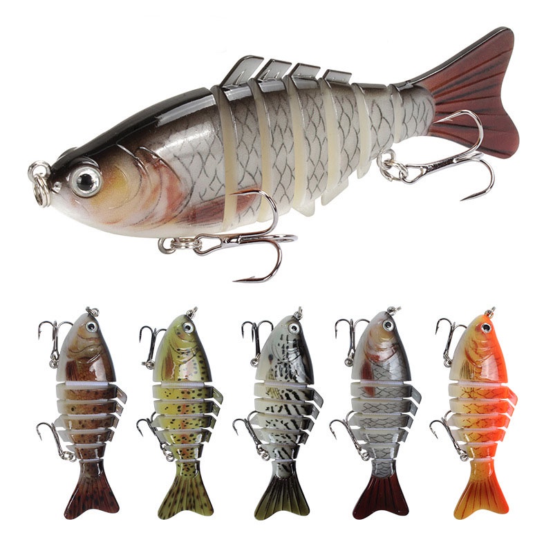 16g/10 Cm 7 Section Hard Lure Plastic Artificial Bait Floating 3d Eyes ...