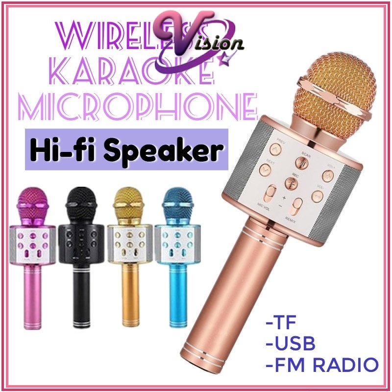 WS858 Wireless Portable Microphone Karaoke Bluetooth KTV Music Singing ...